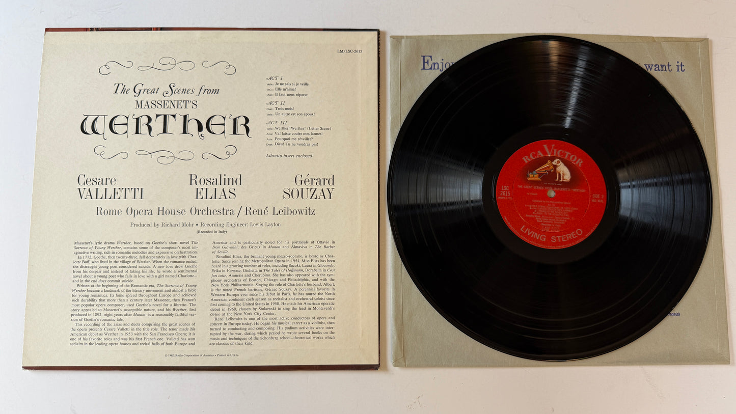 Jules Massenet The Great Scenes From Massenet's Werther Used Vinyl LP ...
